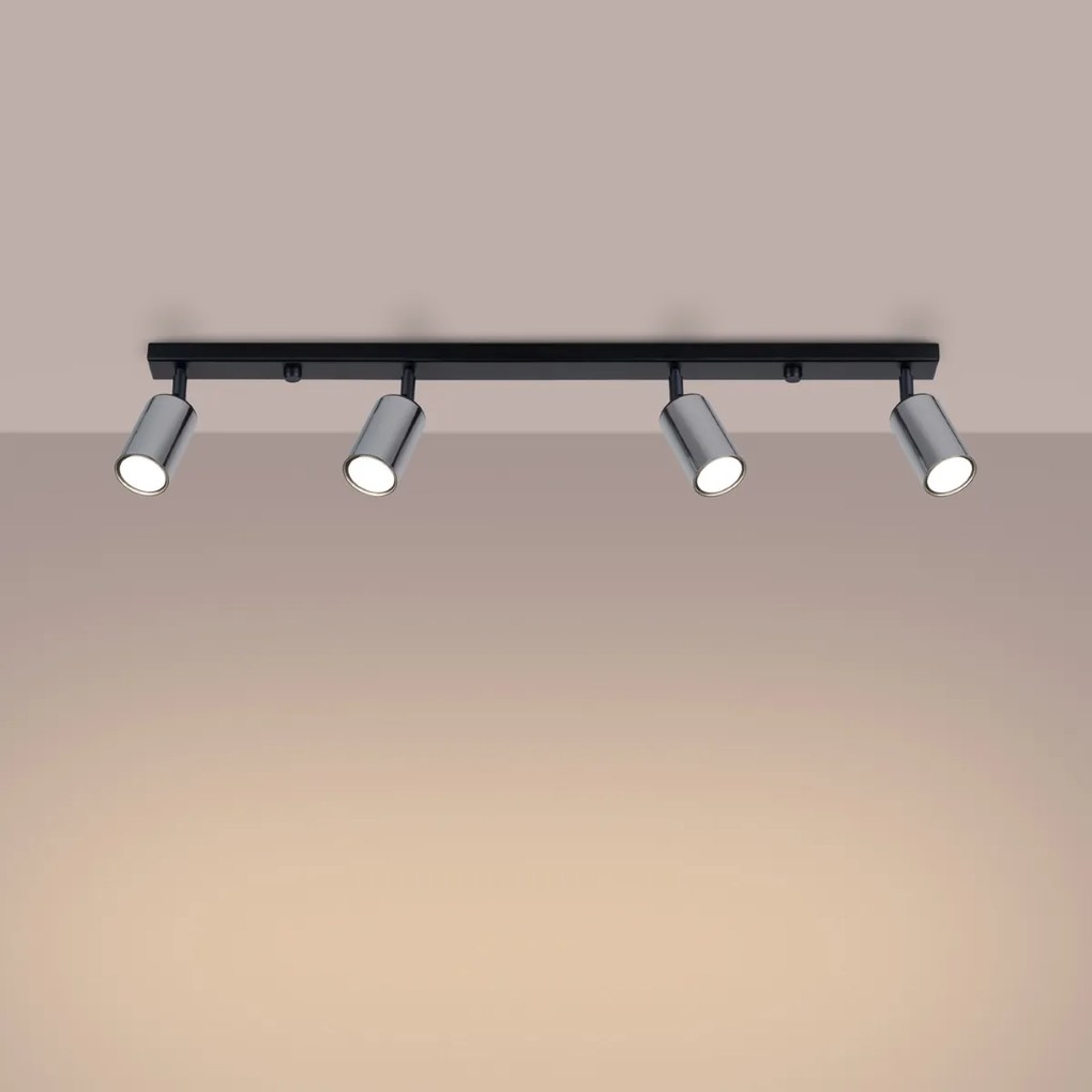 Sollux Lighting Stropní svítidlo WINX 4L Černá/chromové
