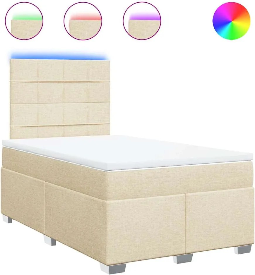 Box spring postel s matrací krémová 120x200 cm textil 3292760