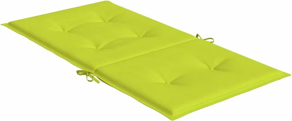 Podušky na židli nízké opěradlo 6 ks jasně zelené 100x50x3 cm 314148