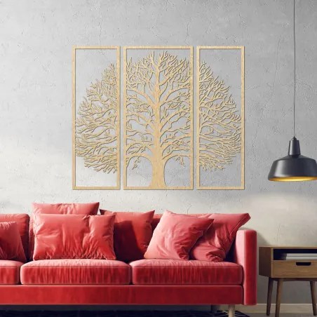 Elegantní vícedílná dřevěná nástěnná dekorace strom života I SENTOP PR0179