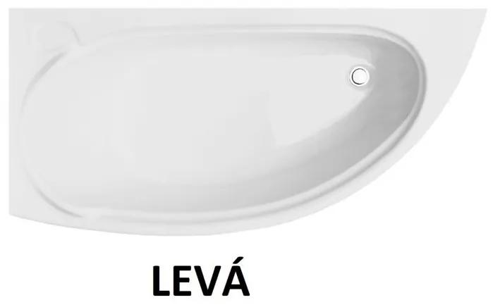 BESCO Asymetrická vana MINI Nožičky k vaně - Bez nožiček, Rozměr vany - 150 × 70 cm, Způsob provedení - Levé VANMINI150L