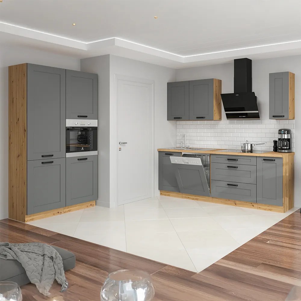 LUNA du | horní skříňka 80 G-90 2F s policemi | 80 cm | VYSOKÁ | artisan/šedá