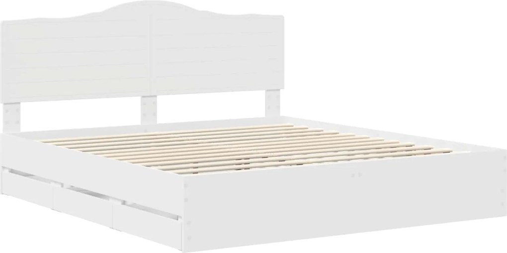 Rám postele se zásuvkou Bílý 180 x 200 cm Inženýrské dřevo 3413387