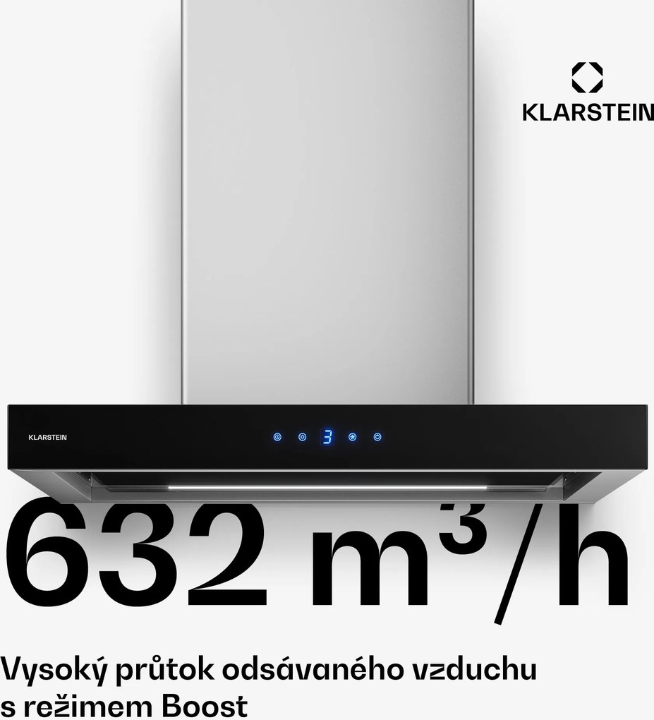 Klarstein Valeria ostrovní digestoř | odtah i recirkulace | elegantní nerezový design | 632 m³/h | 60 cm