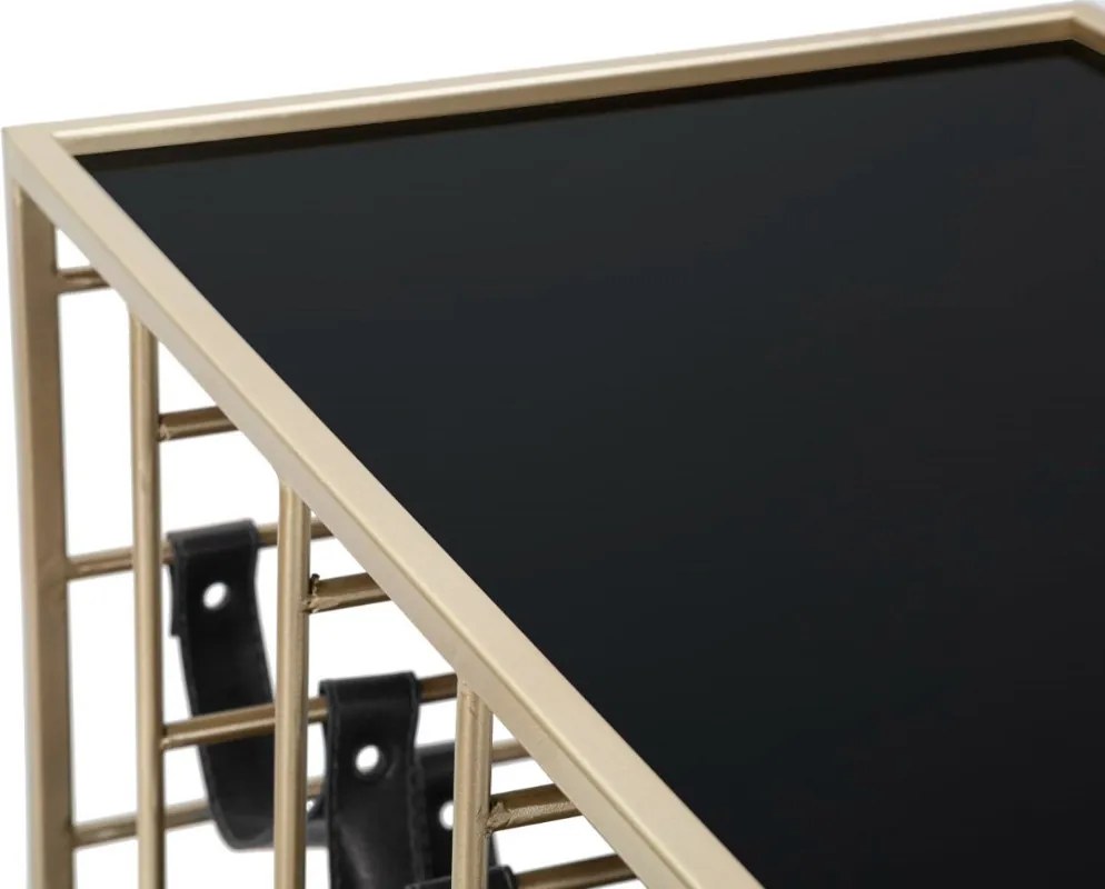 Designový servírovací vozík Acheron 79 cm černý / zlatý