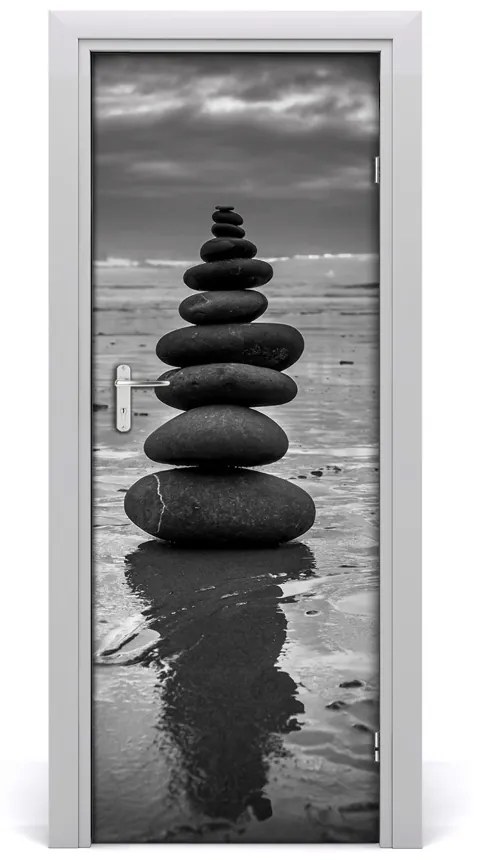 Fototapeta na dveře kameny na pláži 75x205 cm