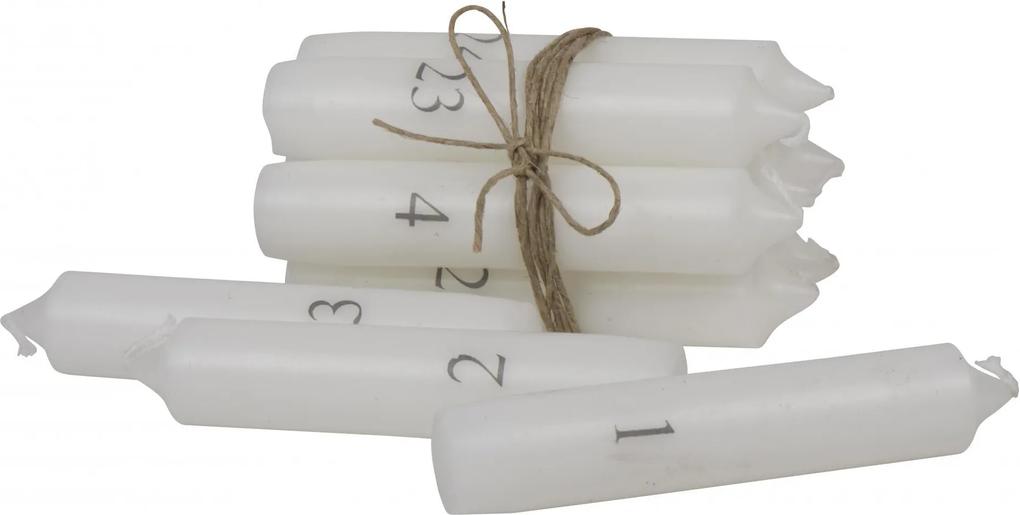 IB LAURSEN Adventní svíčky 1-24, bílá barva