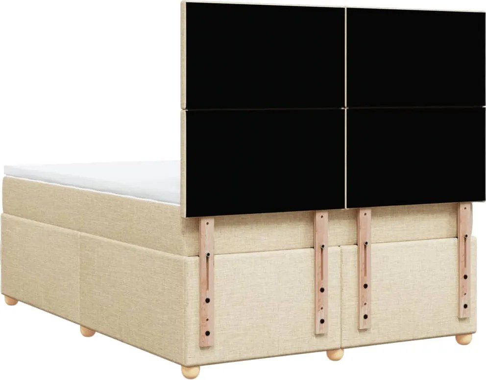 Box spring postel s matrací krémová 140x190 cm textil 3291273