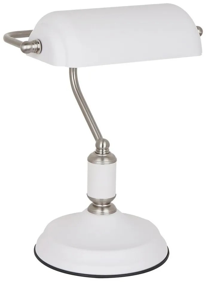 ITALUX ITALUX MT-HN2088 WH+S.NICK - Stolní lampa Pablo 1xE27/40W/230V bílá IT0396