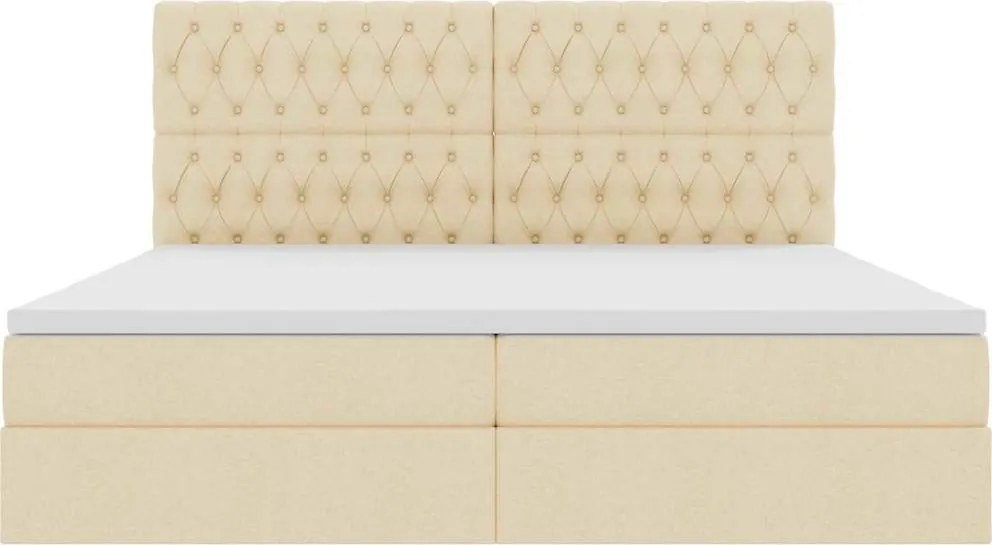 Postel s úložným prostorem a matrací Krémová 200 x 200 cm 3371869