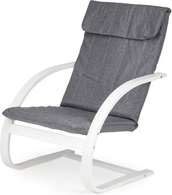 ModernHome Relaxační křeslo šedá/bílá, TXWQM-31 WHITE/GRAY