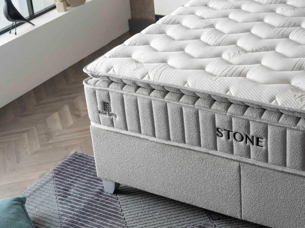 Čalouněná postel STONE NEW - béžová 160 × 200 cm
