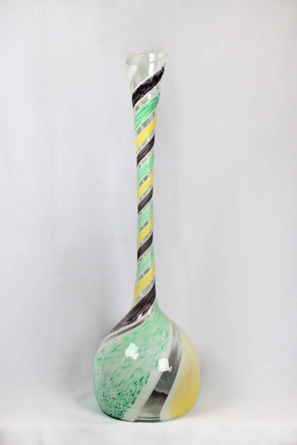 Váza designová Kužel velký zelená spirála 90cm
