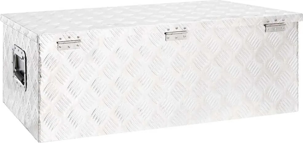 Úložný box stříbrný 90 x 47 x 33,5 cm hliník 152254