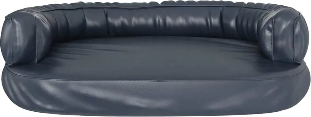 Ergonomický molitanový pelíšek pro psy modrý 88x65cm umělá kůže 171315