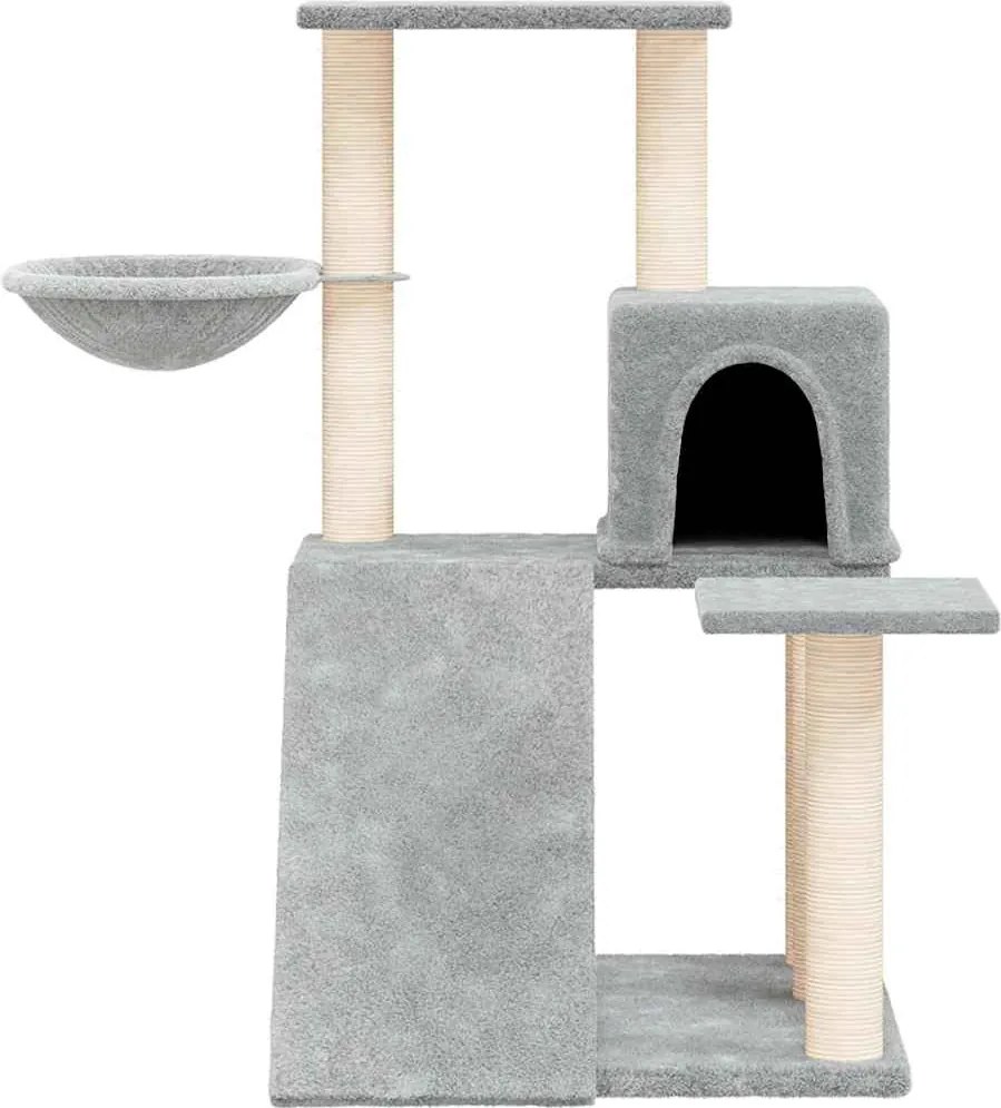 Škrabadlo pro kočky se sisalovými sloupky světle šedé 82 cm 171661