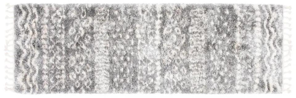 Kusový koberec shaggy Alsea tmavě šedý atyp 70x300cm