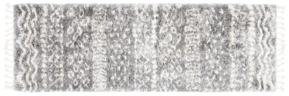 Kusový koberec shaggy Alsea tmavě šedý atyp 80x300cm