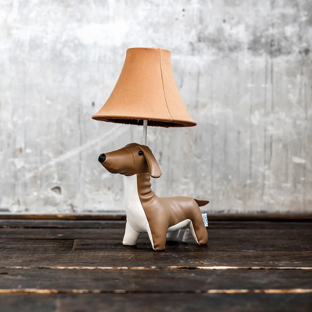 Dětská stolní lampa Jezevčík hnědá včetně LED - Waldi