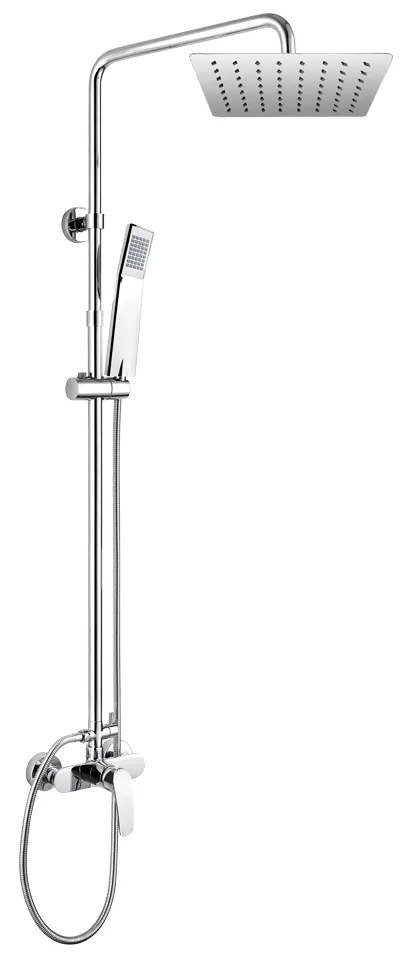 Mereo Mereo, Nástěnná sprchová baterie Eve 150mm se sprch.soupravou,ruční a talíř.sprchou slim 200x200mm, CBE60104SDE