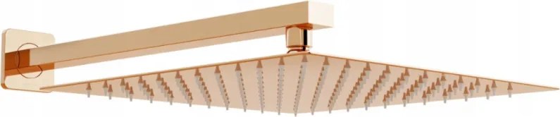 Mexen Slim dešťová hlavice 25 x 25 cm se sprchovým ramenem 40cm, růžová zlatá, 79125112-60