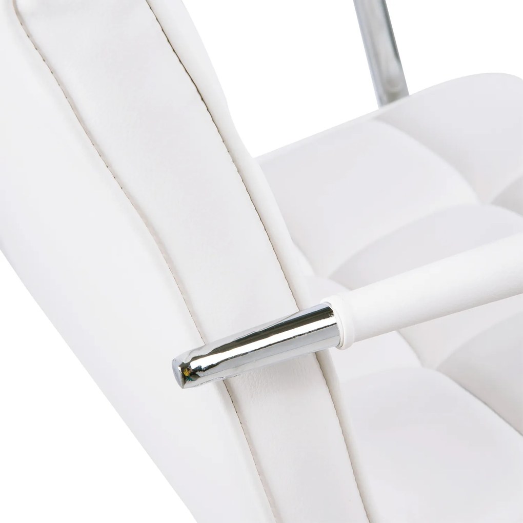 Kancelářská židle HOMCOM výškově nastavitelná 84-99H cm ergonomická otočná židle manažerská židle pro kancelář a domácí kancelář PU bílá