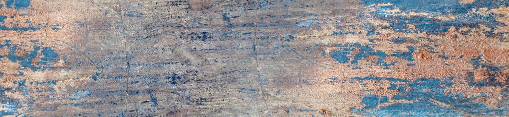 DIMEX | Fototapeta do kuchyně Starý natřený plech KI-260-293 | 260 x 60 cm | šedá, béžová, modrá