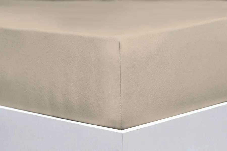 Florella Prostěradlo Avance Jersey Elastan Beige, 90-100x200-220 cm