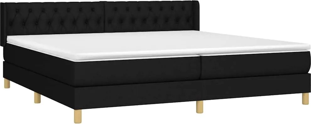 Box spring postel s matrací černá 200x200 cm textil 3130539