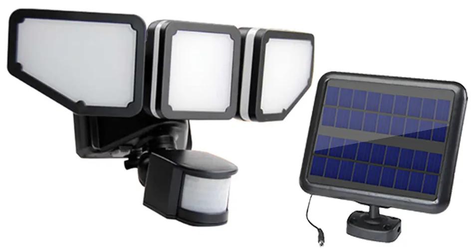 Bezdoteku LEDSolar 200 solární venkovní světlo s pohyb. čidlem a nast. hlavami, bezdrátové, 8W, studené            světlo