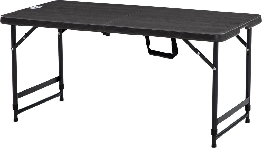 Skládací venkovní stůl Outsunny Plastový 118 x 60 x 74 cm, Odolný proti povětrnostním vlivům, Protiskluzový Bufetový stůl, Stanový stůl, Stůl na balk…