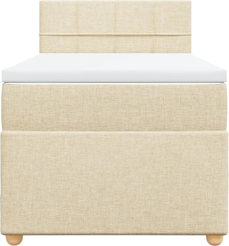 Box spring postel s matrací krémová 90x200 cm textil 3288868