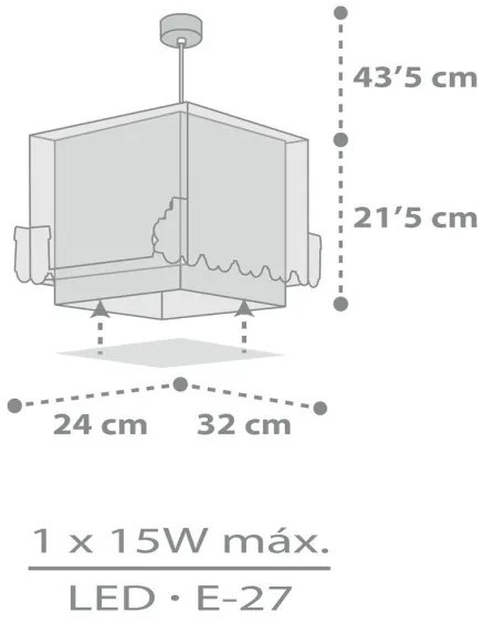 Dalber D-63532 - Dětský lustr TRAIN 1xE27/60W/230V