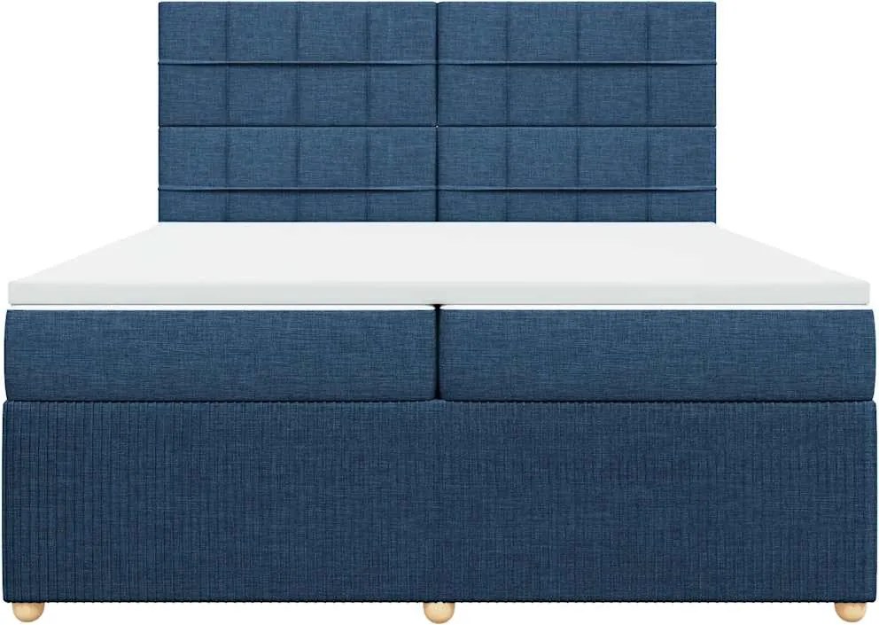Box spring postel s matrací modrá 200x200 cm textil 3294469