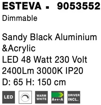 LED lustr Esteva 65 černé