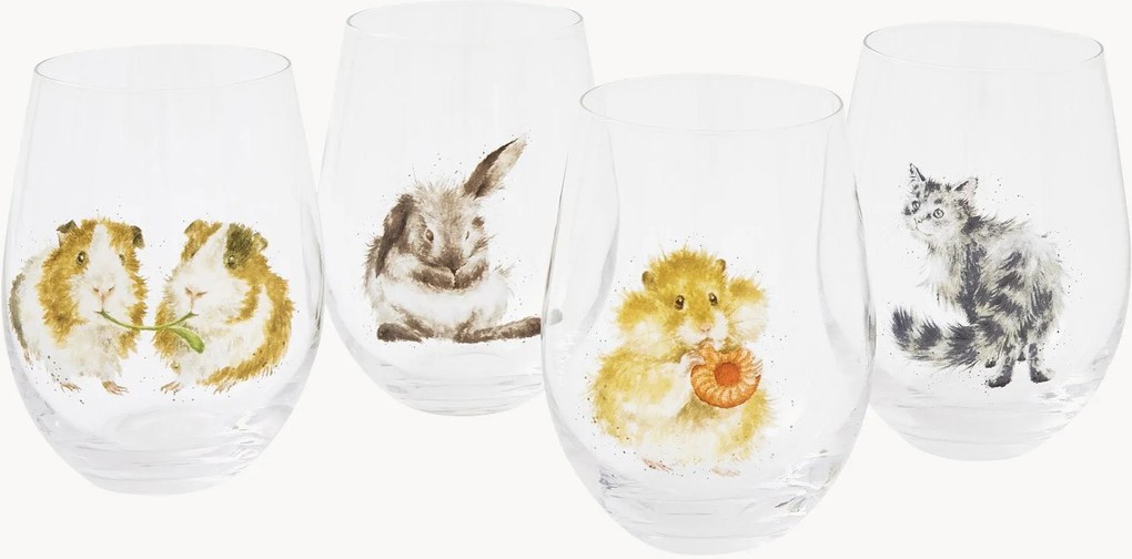 Sada sklenic Animals, 4 díly