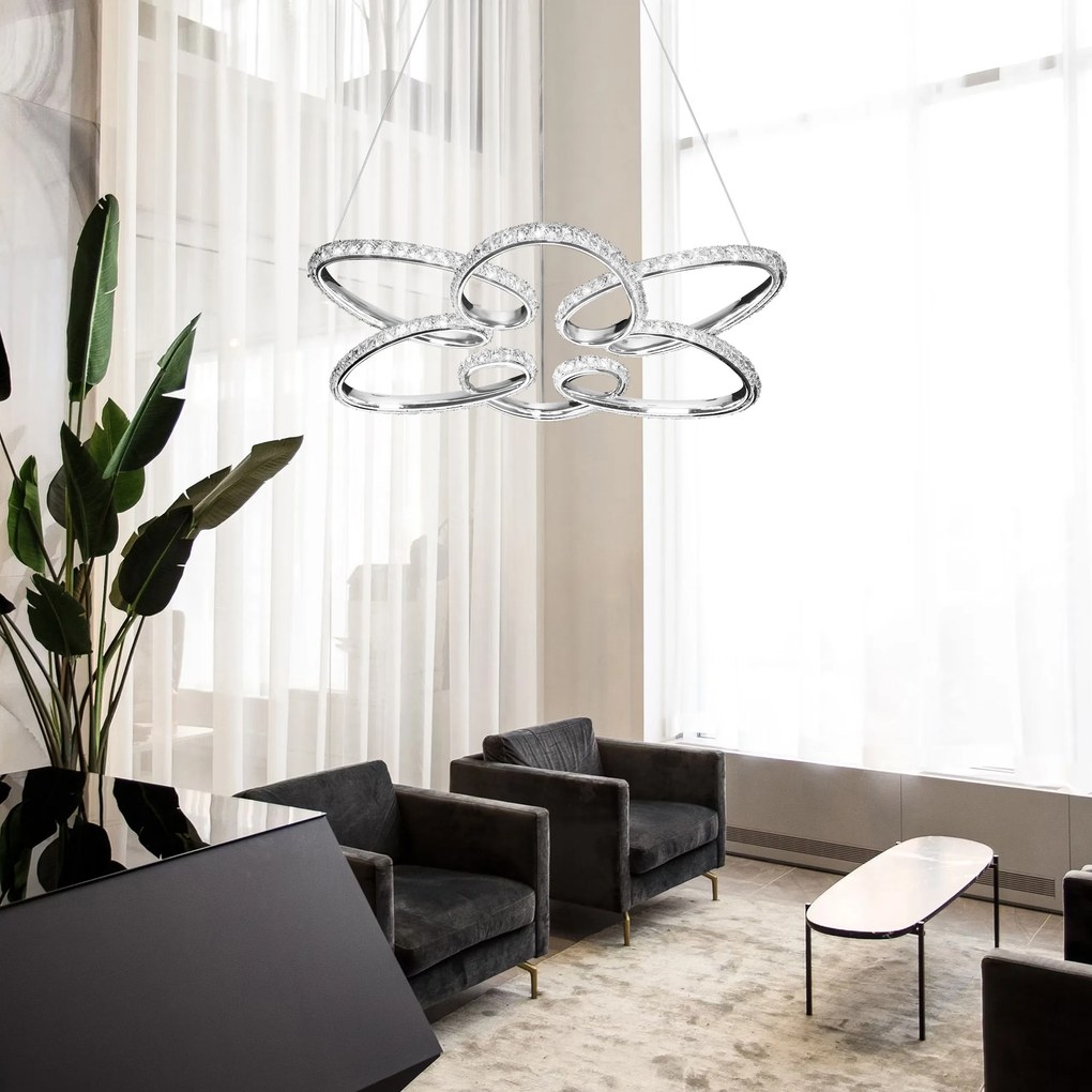 Toolight Toolight, LED stropní osvětlení 54cm, 48W, 4000K, G002-CP, chromová, OSW-09743