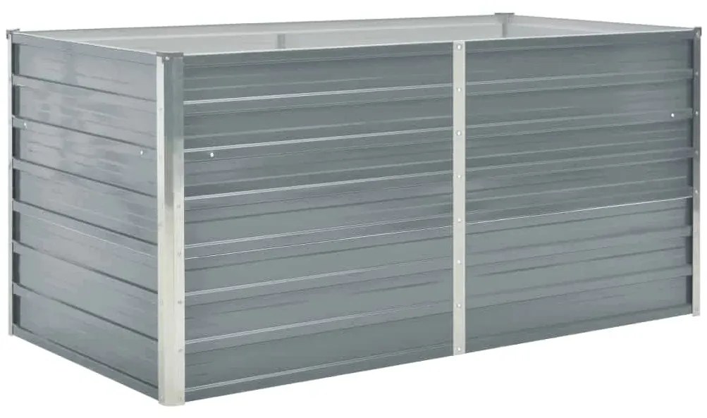 vidaXL Marketos Vyvýšený zahradní truhlík 160x80x77 cm galvanizovaná ocel šedý