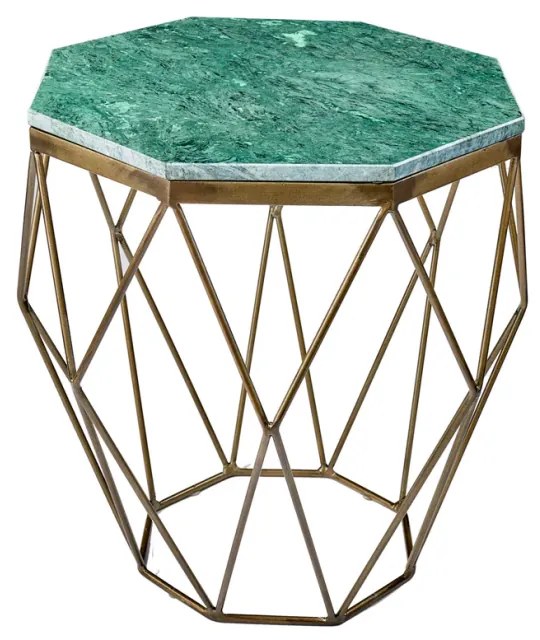 Massive home | Odkládací stolek DIAMOND NOBLES 50 CM zelený mramor