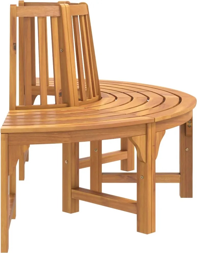 Půlkruhová lavice kolem stromu Ø 160 cm masivní eukalyptus 319423