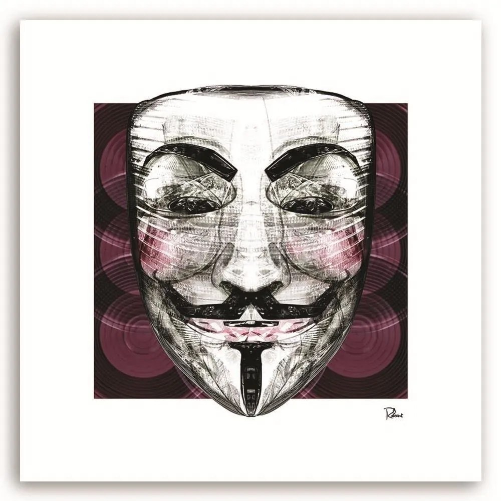 Gario Obraz na plátně Maska Guye Fawkese - Rubiant Rozměry: 30 x 30 cm