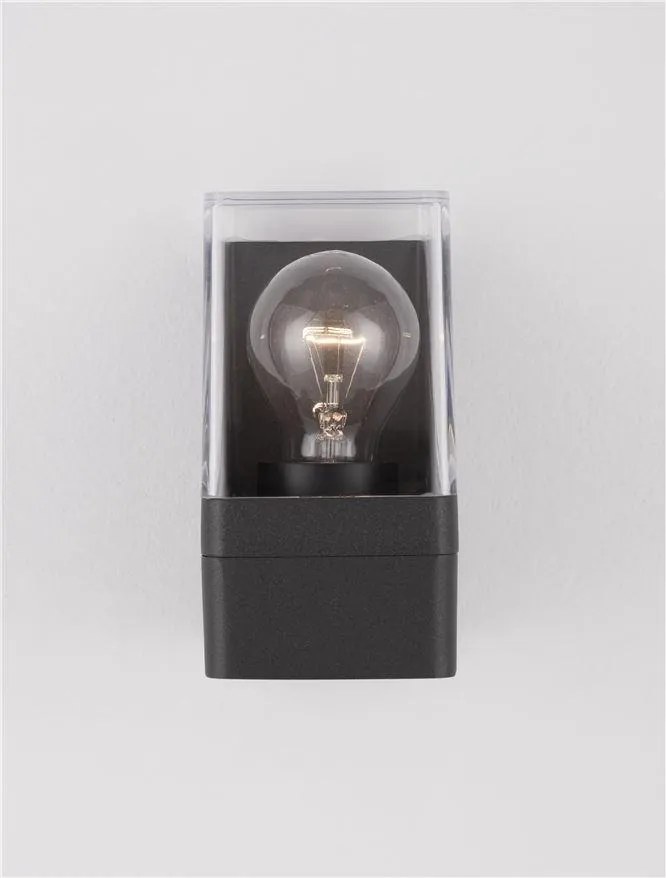 NV 9492740 Venkovní nástěnné svítidlo SELENA antracitový hliník a čirý akryl E27 1x12W 220-240V bez žárovky IP65 - NOVA LUCE