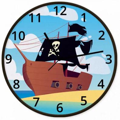 Dětské nástěnné hodiny Vzhůru na moře s tichým chodem a průměrem 32cm