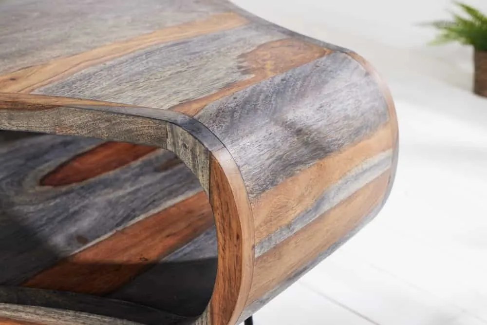 Designový konferenční stolek Lorelei, 70 cm, sheesham, šedý