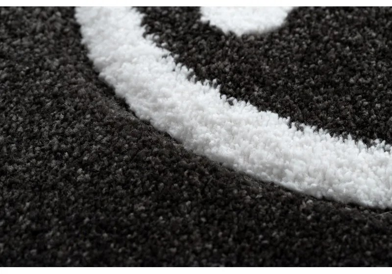 Dywany Łuszczów, Dětský kusový koberec Petit Panda white kruh, 160x160 (průměr) kruh, černobílá, dětský pokoj