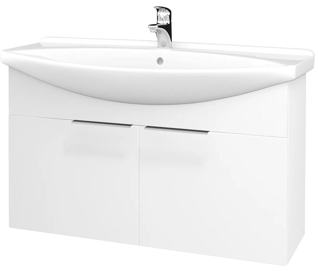 Dřevojas Koupelnová skříň TAKE IT SZD2 105 Varianta: N01 Bílá lesk / Úchytka T01 / D16 Beton tmavý