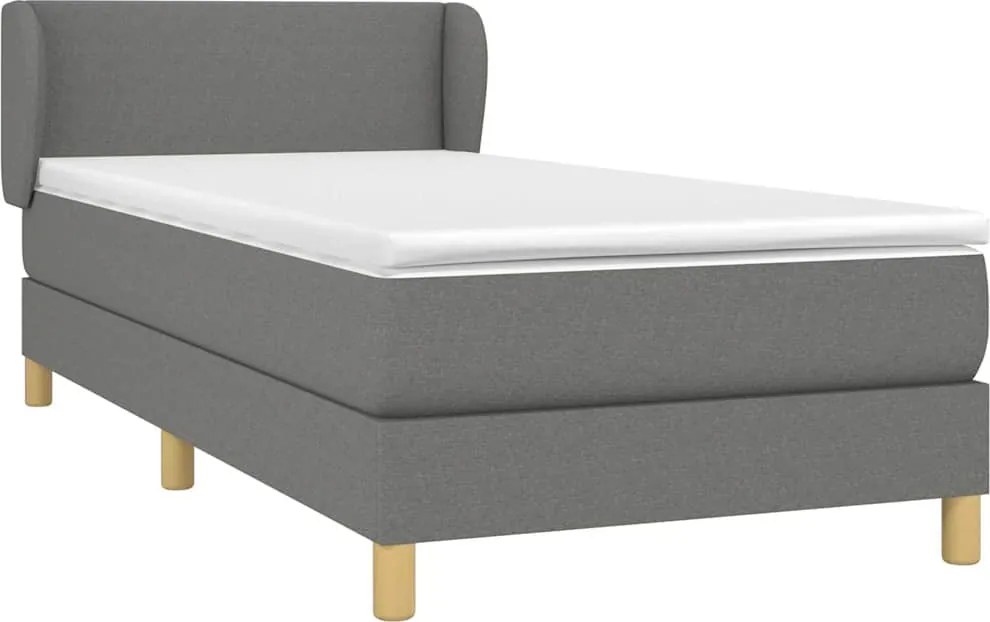 Box spring postel s matrací tmavě šedá 100 x 200 cm textil 3126622