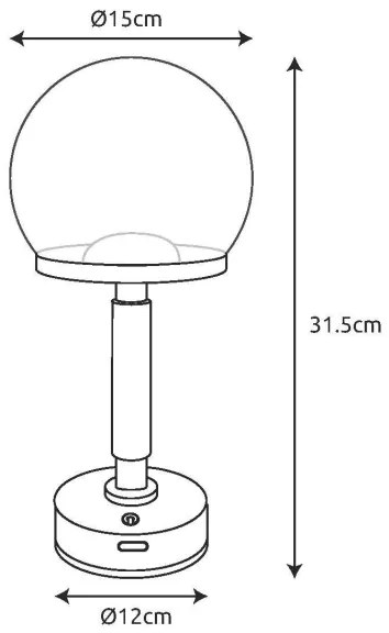 Globo 21034S - LED Nab. dot. stol. lampa HAKU LED/2,5W/5V 2700/4000/6500K černá