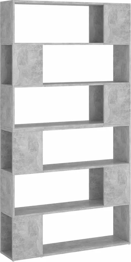 Knihovna / dělicí stěna betonově šedá 100 x 24 x 188 cm 3082075