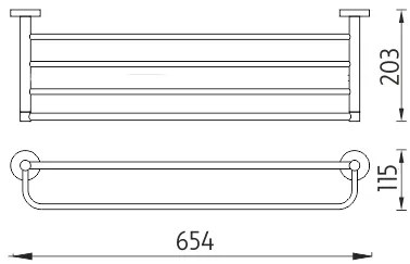 Nimco Police na ručníky, 65 cm UNIX nerez - UNM 13063-10